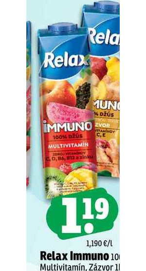 Relax Immuno 10 Multivitamín, Zázvor 1l v akcii | Zlacnene.sk
