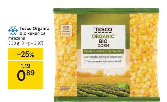 Tesco Organic bio kukurica, 300 g v akcii | Zlacnene.sk