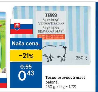 Tesco bravčová mast', 250 g v akcii | Zlacnene.sk
