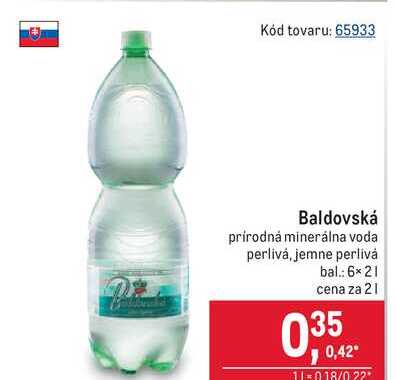 ARCHIV | Baldovská prirodná minerálna voda perlivá, jemne perlivá 2l v ...