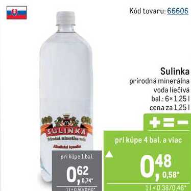ARCHIV | Sulinka prirodná minerálna voda liečivá 1,25l v akcii platné ...
