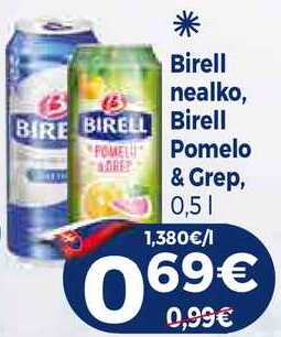 Birell nealko, Pomelo & Grep, 0,5l v akcii | Zlacnene.sk