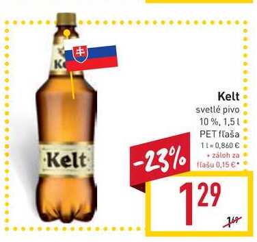ARCHIV | Kelt svetlé pivo 10% PET fľaša 1,5 l v akcii platné do: 6.6. ...