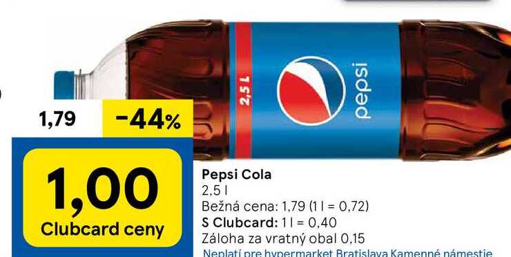 ARCHIV | Pepsi Cola, 2,5 l v akcii platné do: 17.10.2023 | Zlacnene.sk