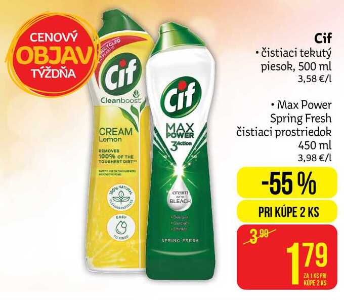 Cif Max Power Spring Fresh čistiaci prostriedok 450 ml v akcii ...